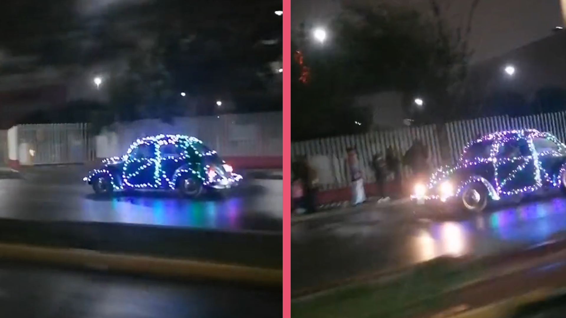 NAVIDAD: Auto causa sensación con divertido decorado navideño