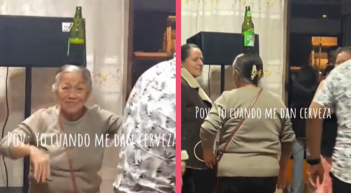 Anciana se vuelve viral en TikTok por bailar con una botella de cerveza ...