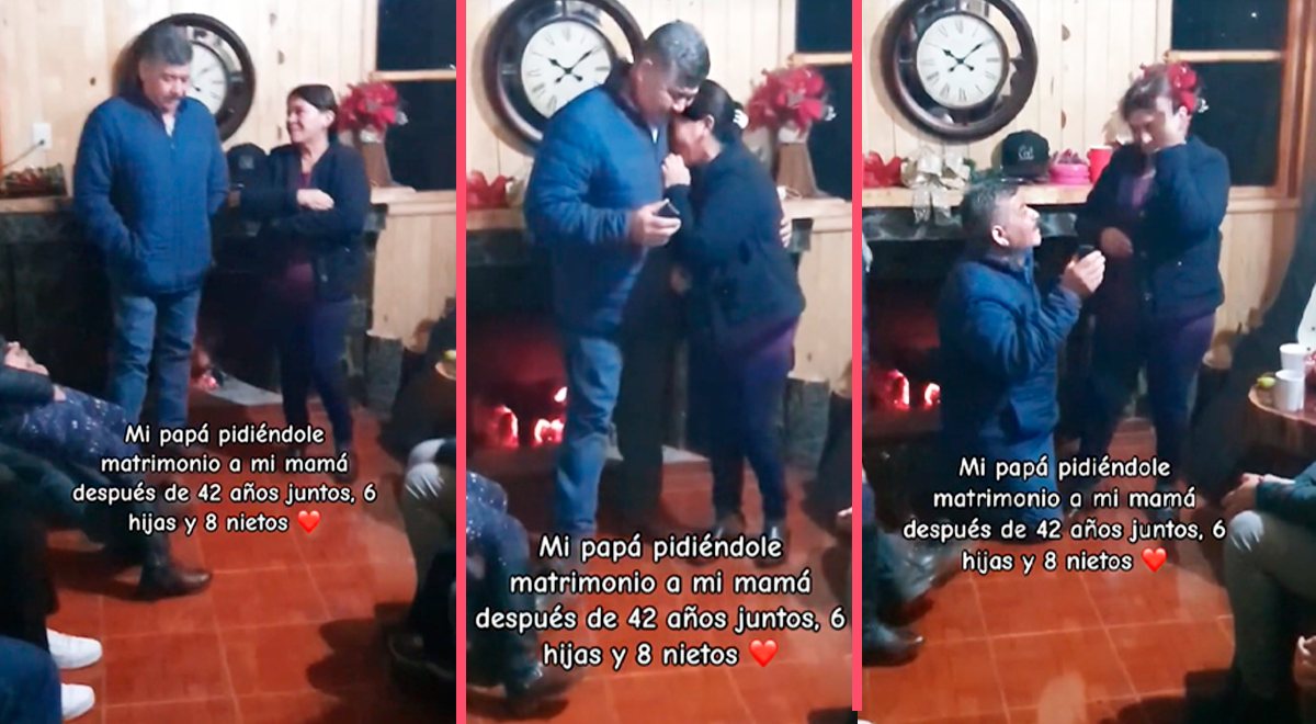 Hombre pide matrimonio a su pareja luego de 42 años juntos, 6 hijos y 8 nietos: "Amor puro"