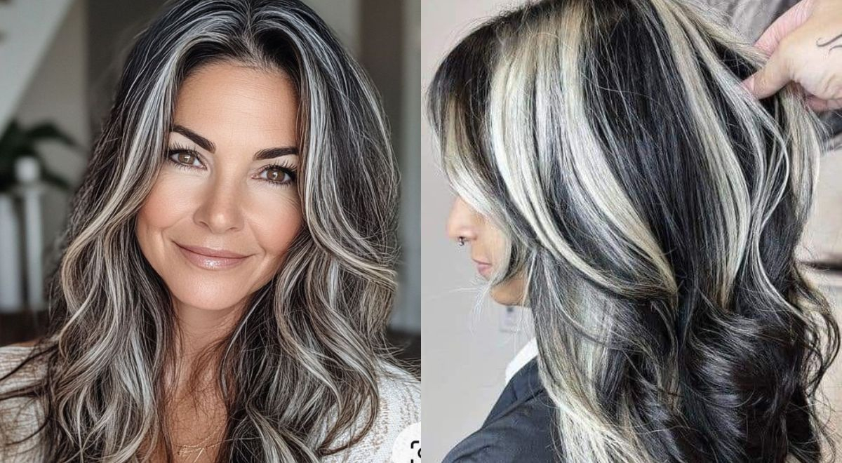 Mechas ‘cebra’: el tinte que rejuvenece y oculta canas con un look moderno